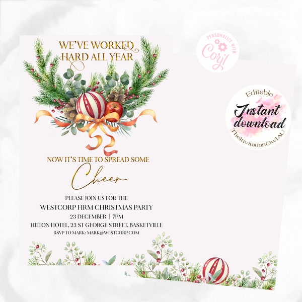 Office Christmas Luncheon Invitation - Etsy