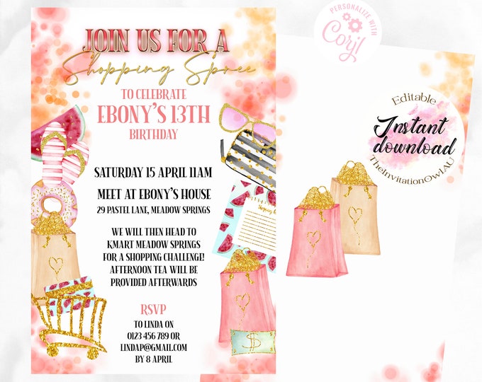 Kmart Shopping Challenge Invitation. Instruction Sheet Included ...