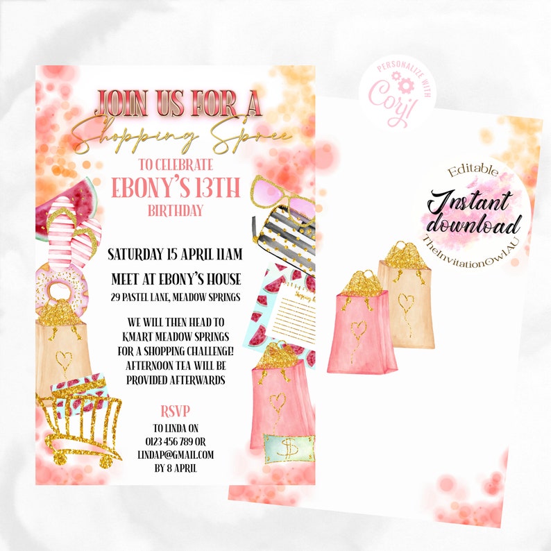 Kmart Shopping Challenge Invitation. Instruction Sheet Included ...