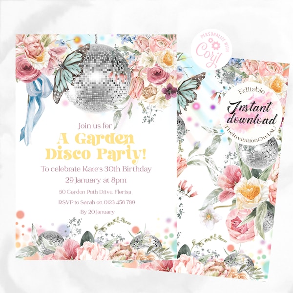 Disco Ball Invitation - Etsy
