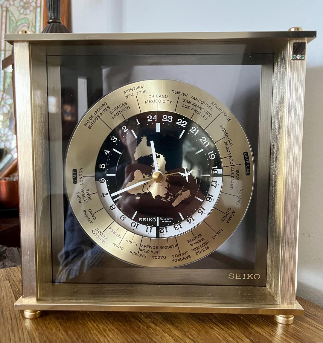 Vintage Seiko Quartz World Clock - Etsy