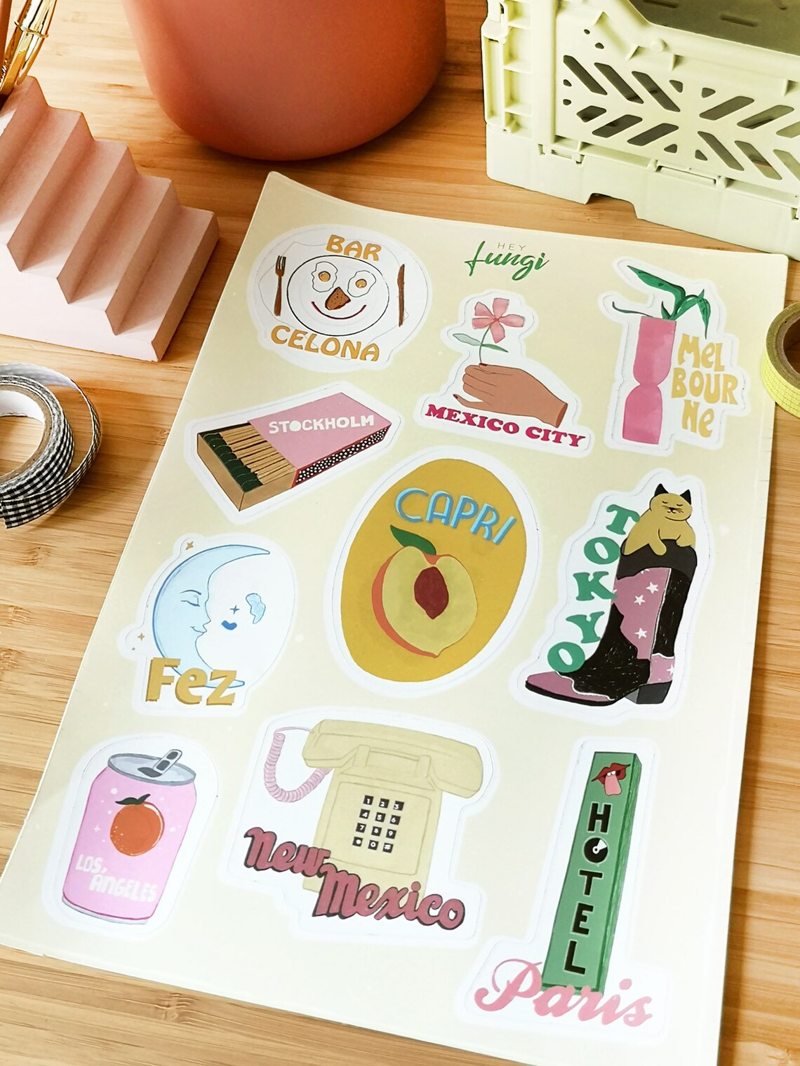 SET Illustrated Stickers + A5 Notepad Planner | Decorative Travel ...