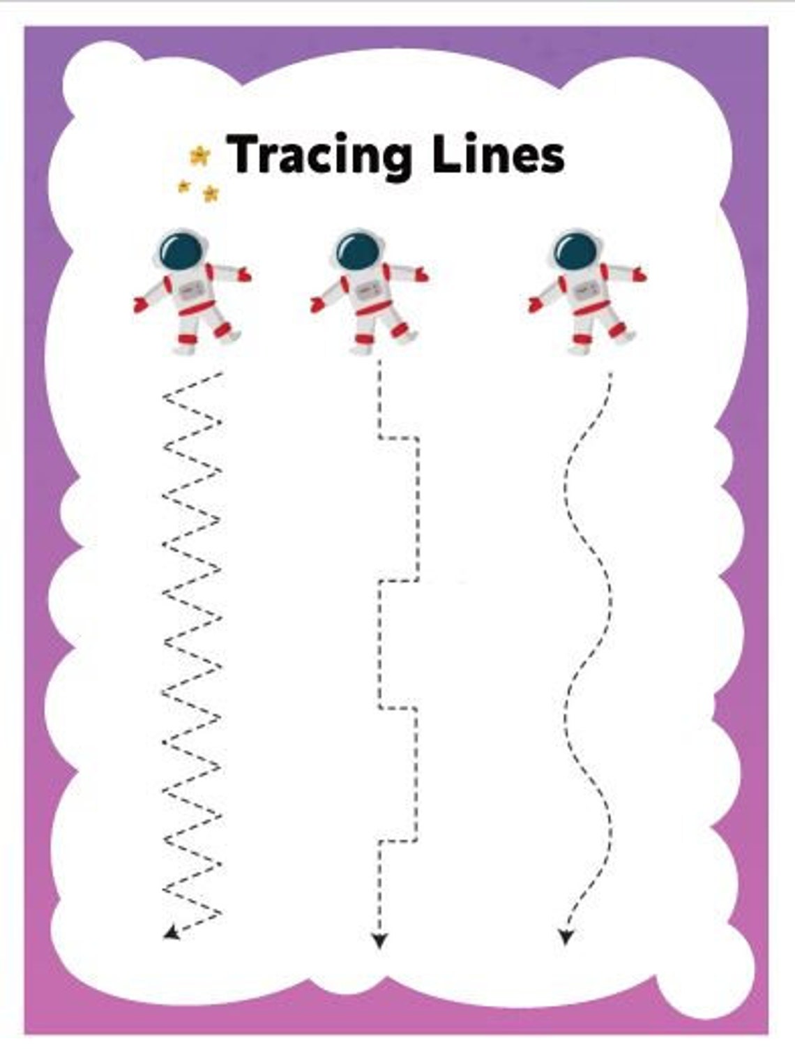 Space / Galactic Theme Letters Numbers Pictures Tracing Lines ...