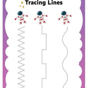 Space / Galactic Theme Letters Numbers Pictures - Tracing Lines ...