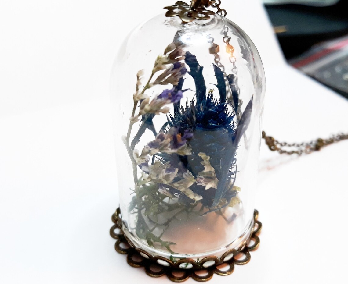 Scottish Necklace Thistle Necklace, Thistle Terrarium, Real Thistle ...