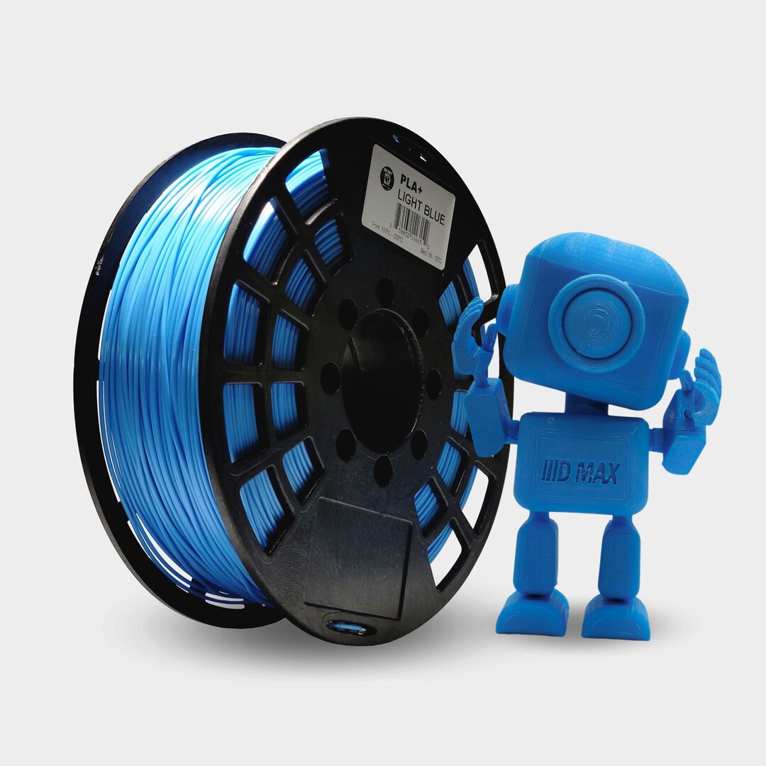 PLA+ 3D Filament | Light Blue | 1.75mm 3D Printing Filament | 1kg/2.2lb ...