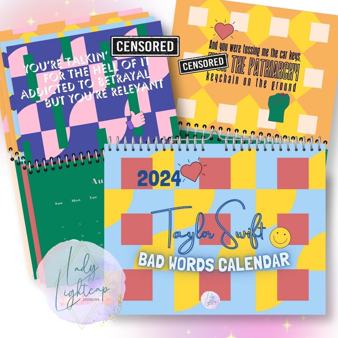 2024 Taylor Swift Bad Words Calendar / Swift Merch / Swift Calendar ...