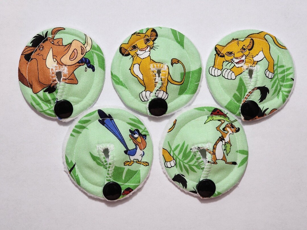 SET OF 5 Lion G-tube Pad, Feeding Tube Button, Mic-key Button Feeding ...