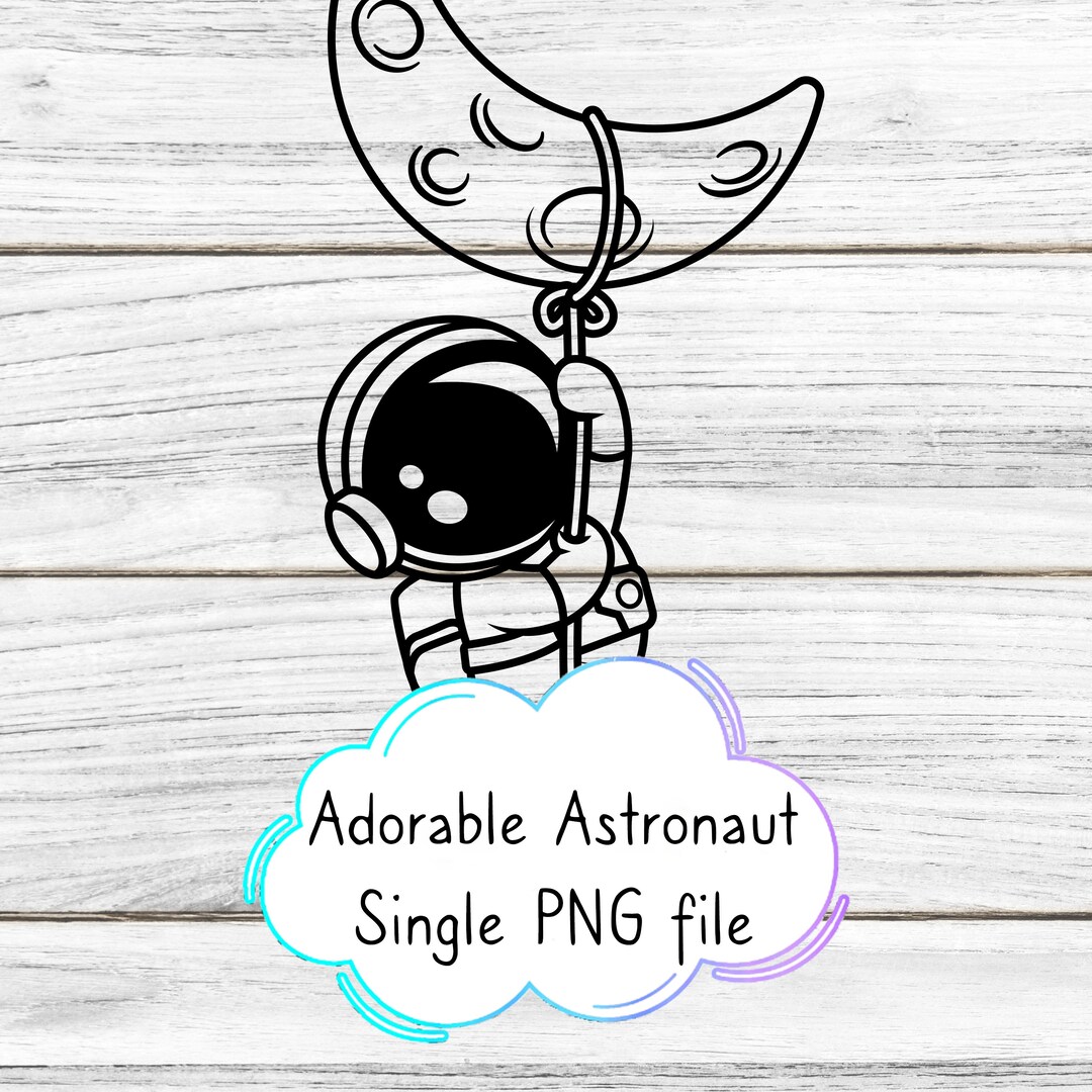 Cute Space Moon Theme Cricut PNG Cut File | Transparent Image | Instant ...