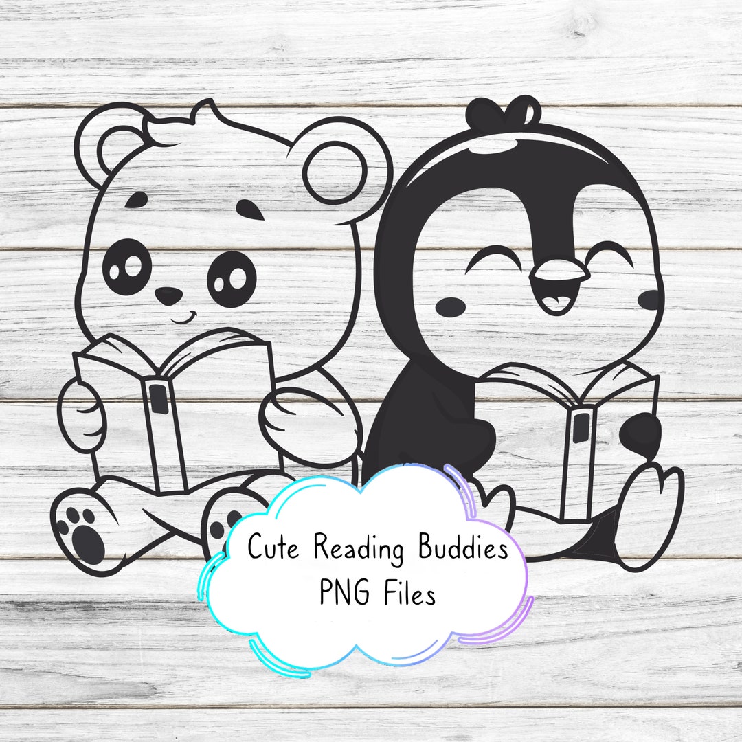 Cute Reading Buddies Animals | PNG | High Quality Instant Digital ...