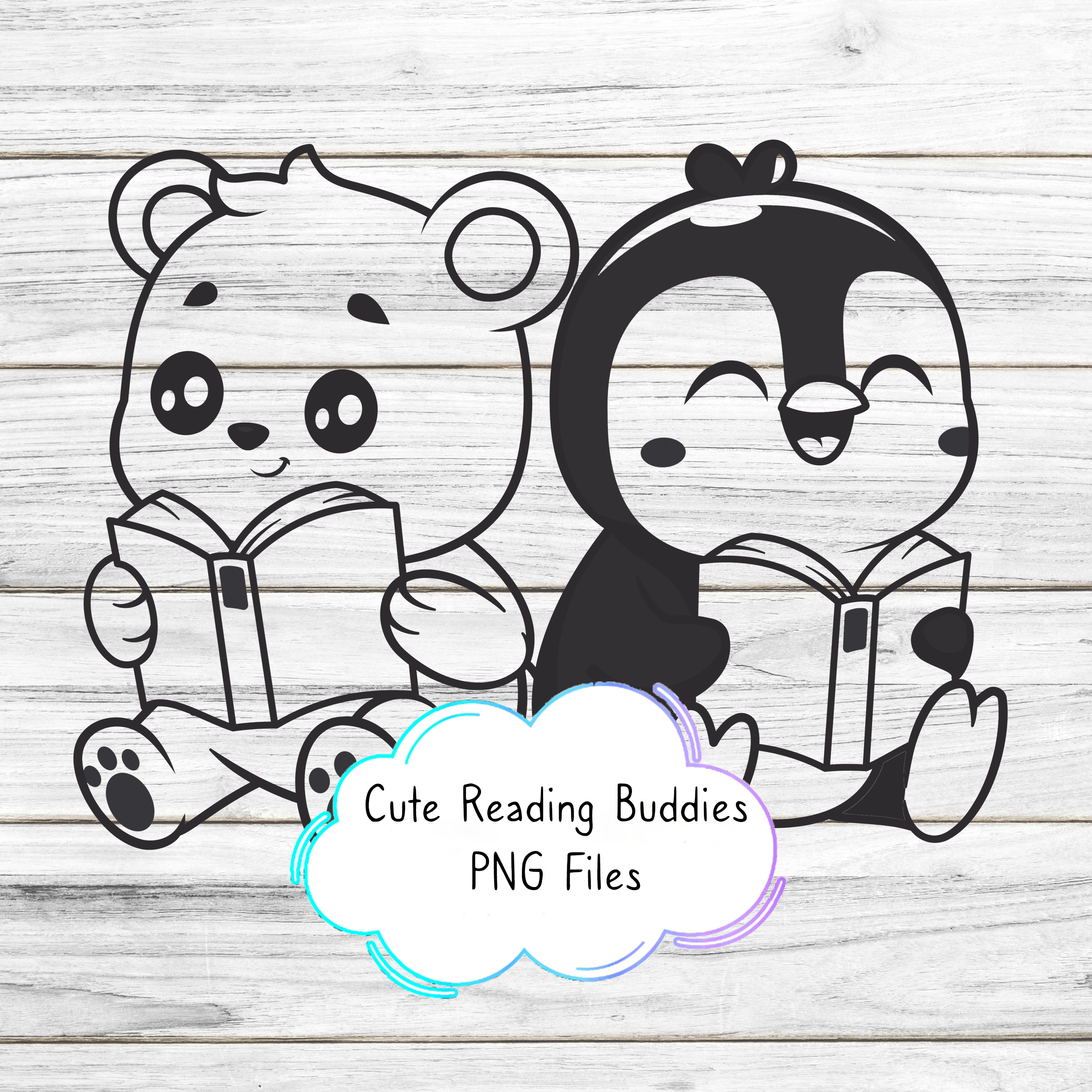 Cute Reading Buddies Animals | PNG | High Quality Instant Digital ...