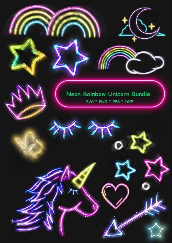 Neon Rainbow Hearts Wallpaper