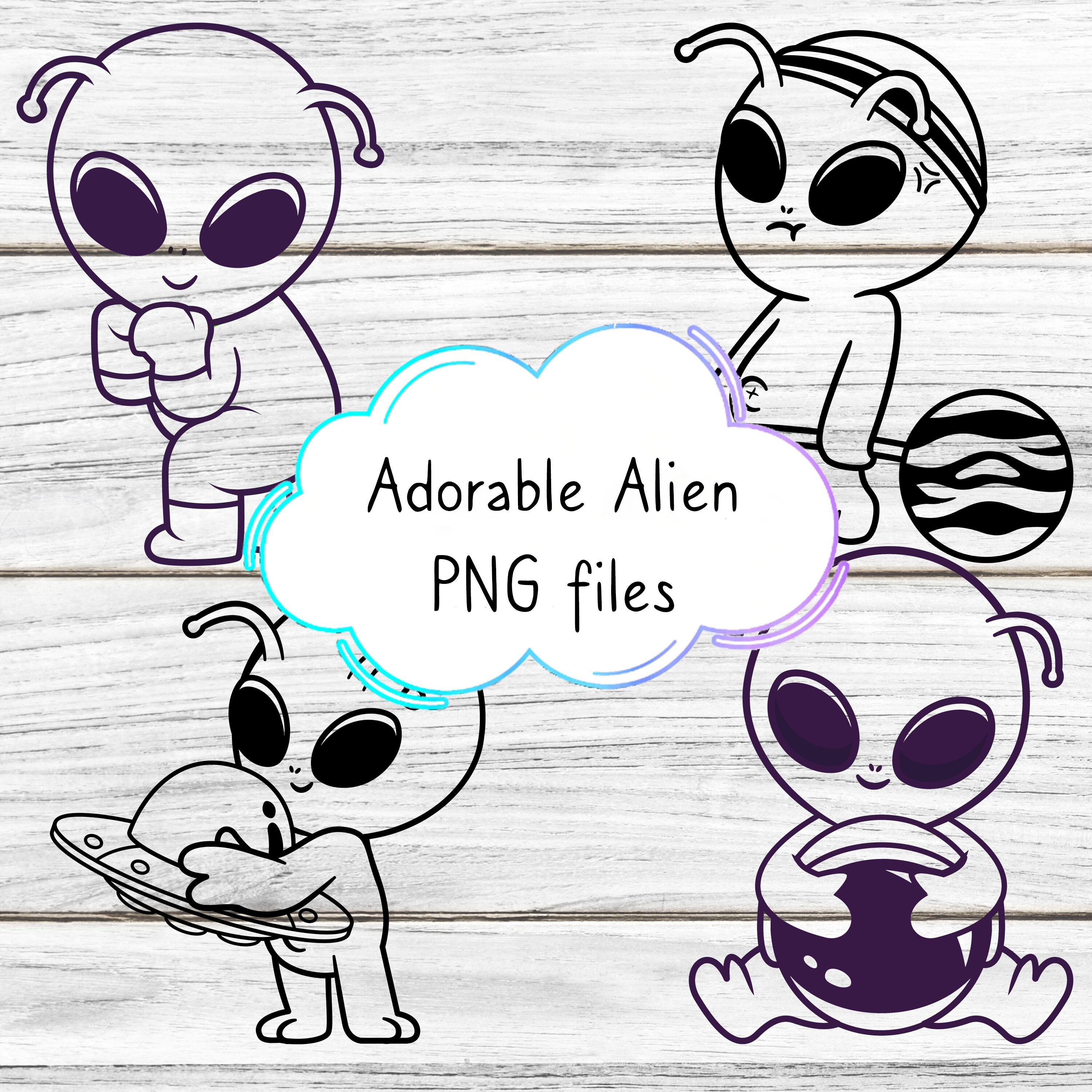 Adorable Alien PNG Files for Cricut or Silhouette - Etsy