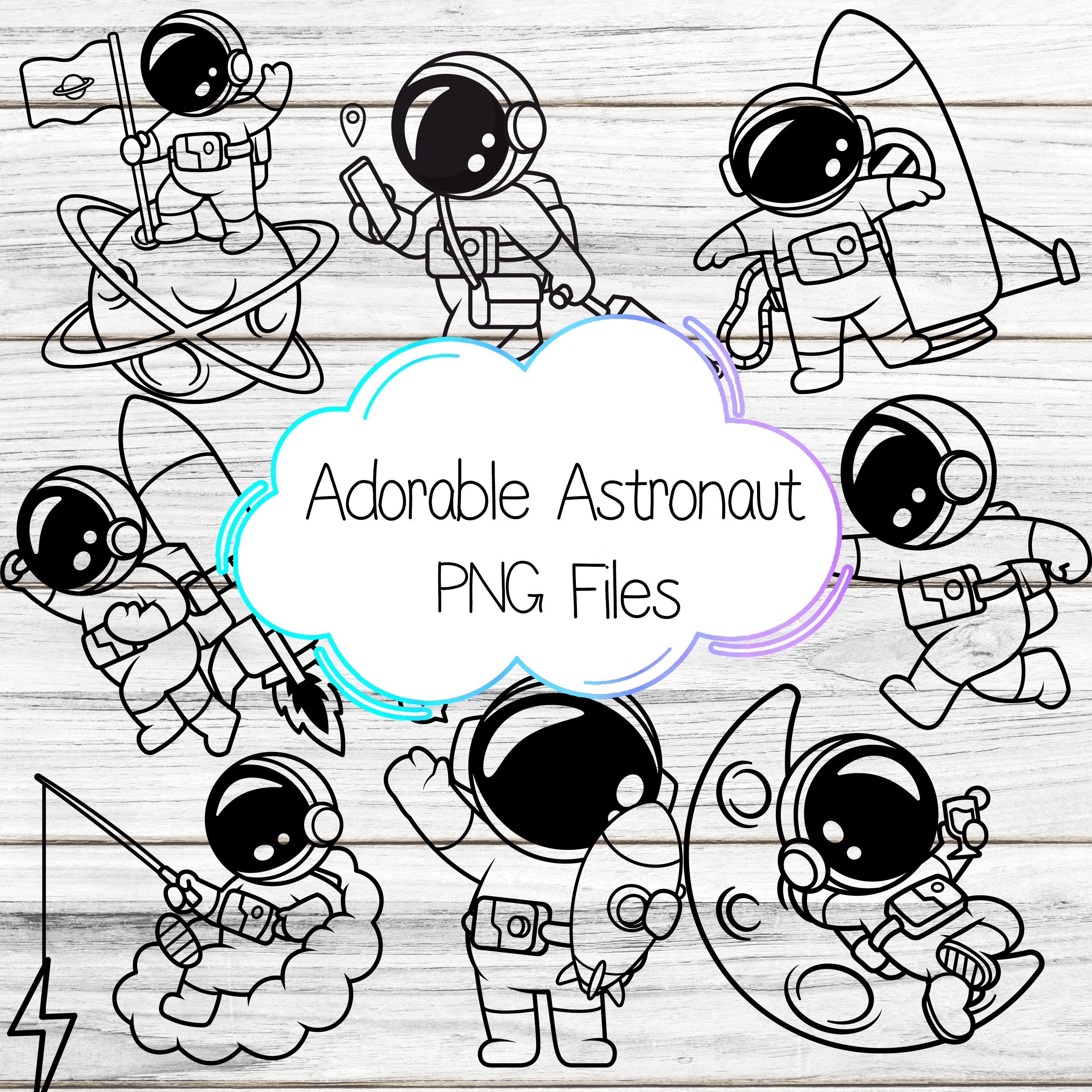 Cute Space Astronaut PNG Files for Cricut Kids Outerspace - Etsy