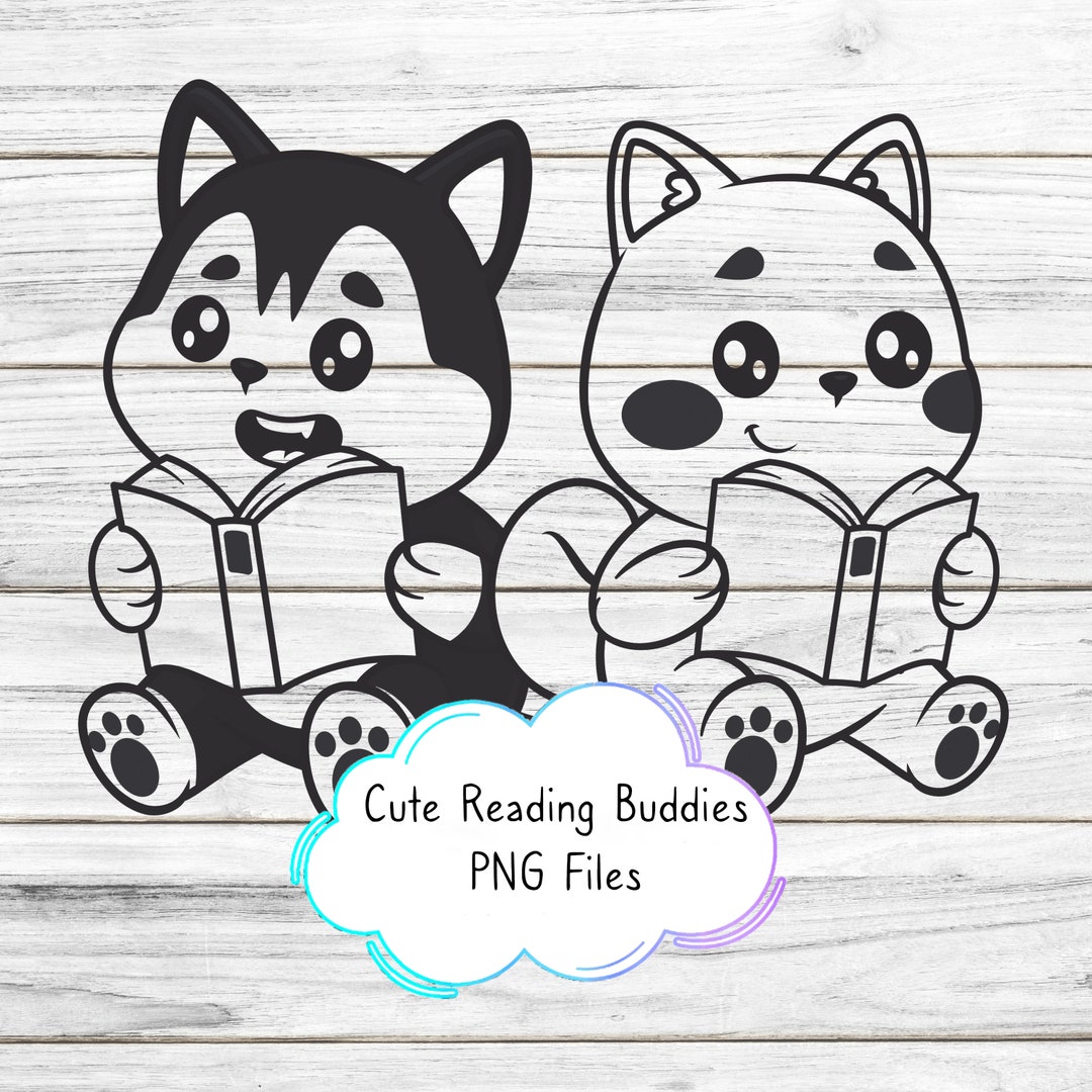 Cute Reading Buddies Animals | PNG | High Quality Instant Digital ...