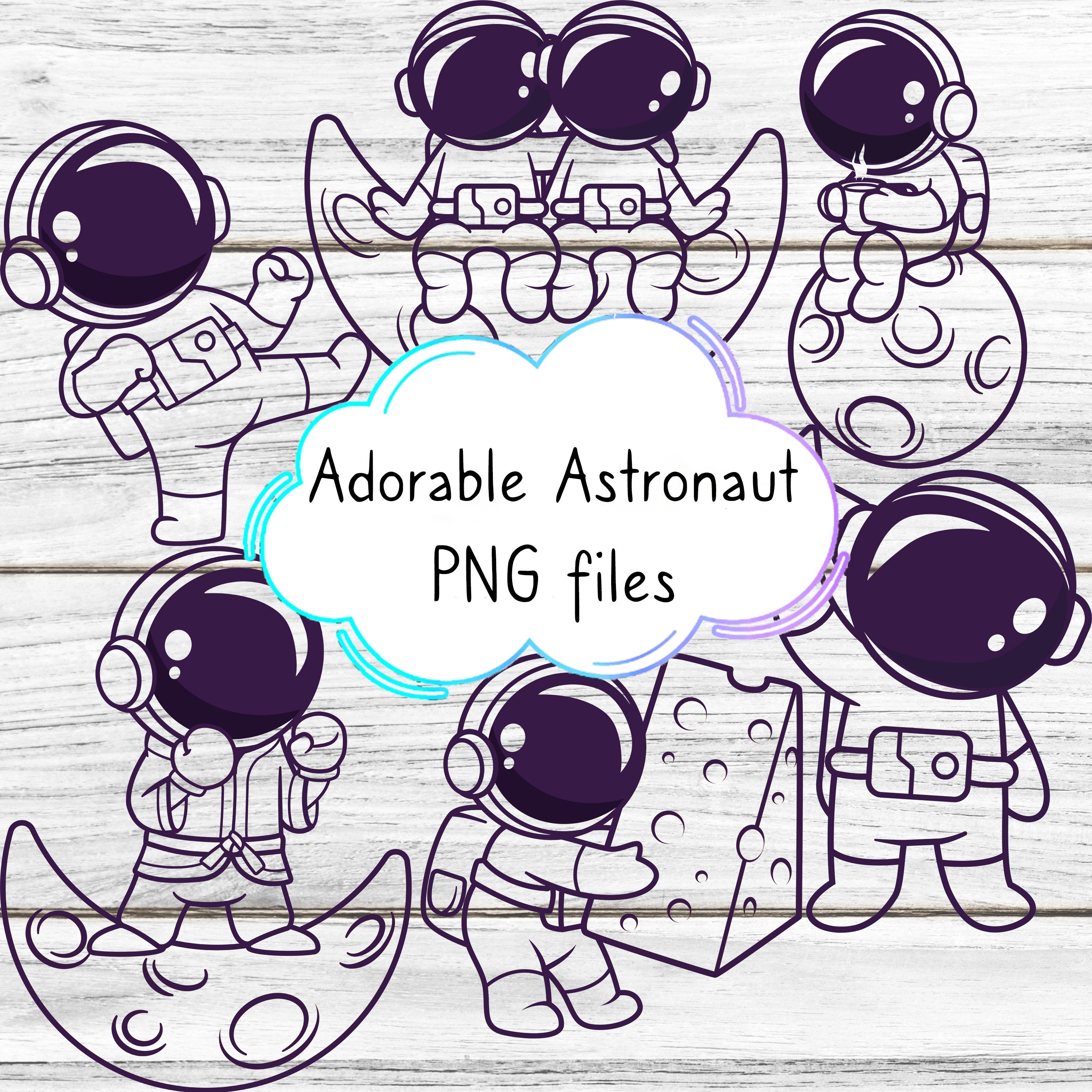 Cute Space Astronaut PNG Files for Cricut - Kids Outerspace Rocket ...