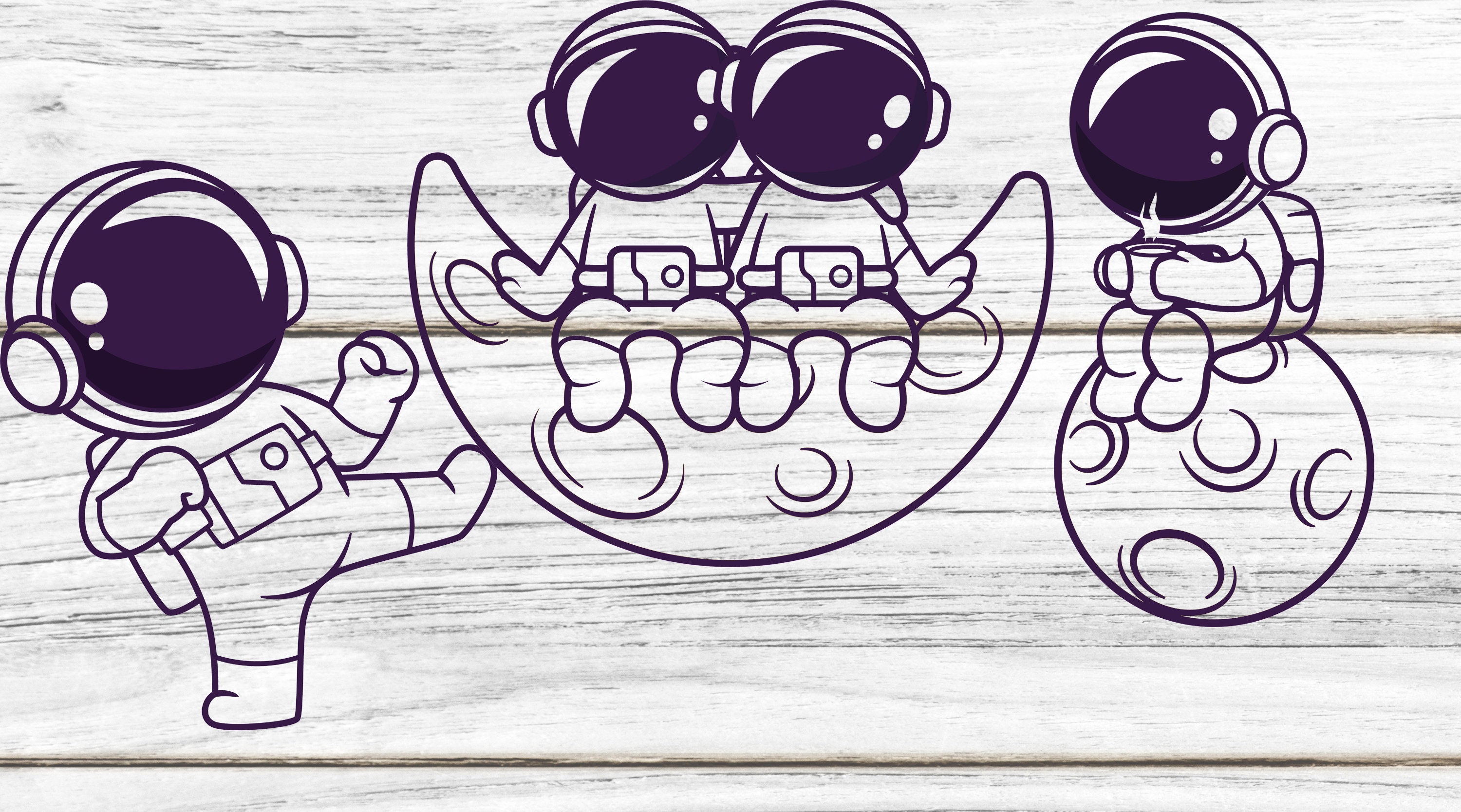 Cute Space Astronaut PNG Files for Cricut - Kids Outerspace Rocket ...