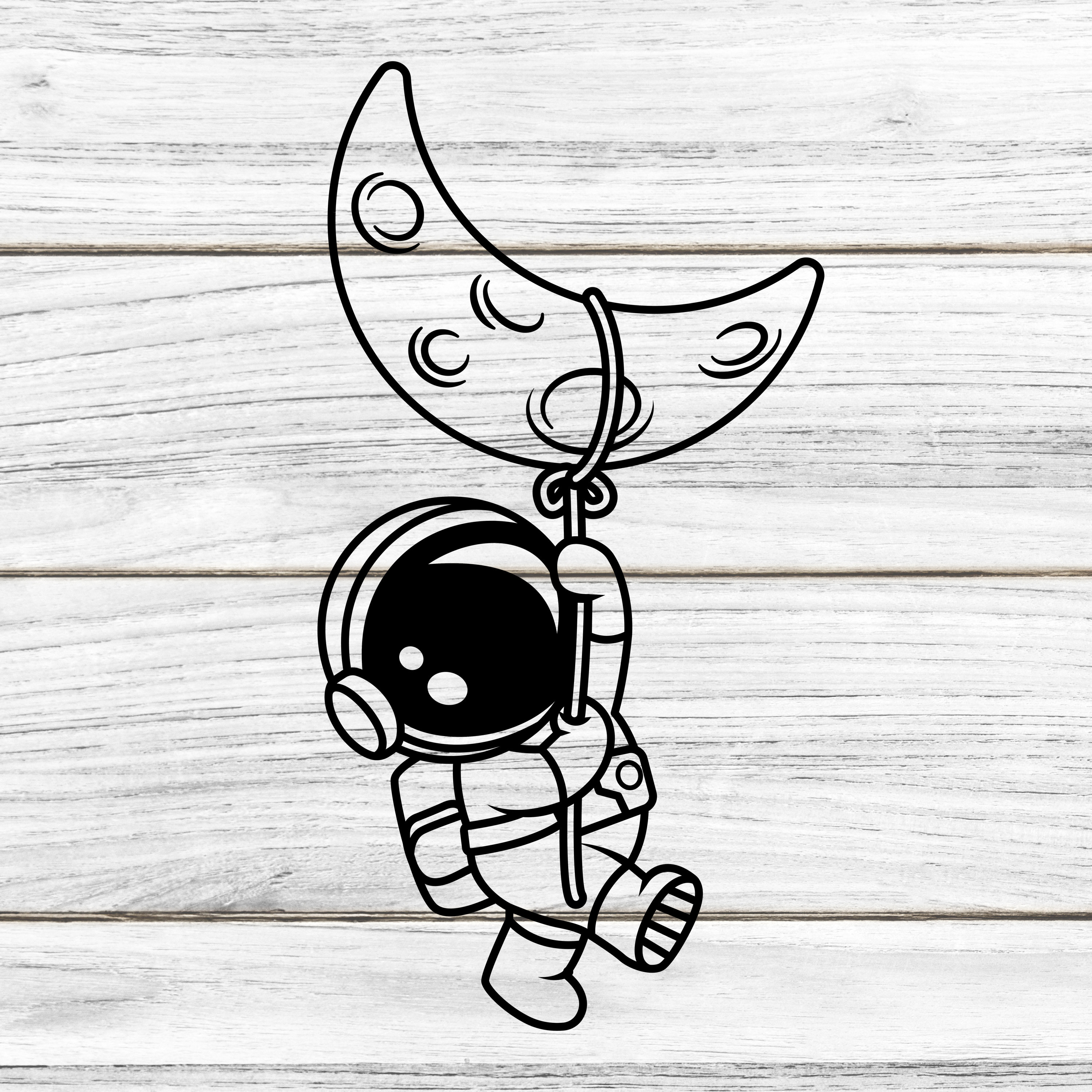 Cute Space Moon Theme Cricut PNG Cut File | Transparent Image | Instant ...