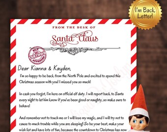 Elf Return Letter | Etsy