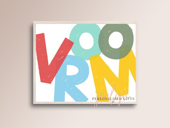 VROOM Playroom Sign Playroom Printable Wall Sign Kids Room | Etsy