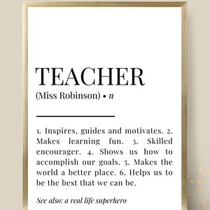 Teacher Dictionary Print Customized, Personalized Teacher Definition ...