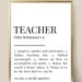 Teacher Dictionary Print Customized, Personalized Teacher Definition ...