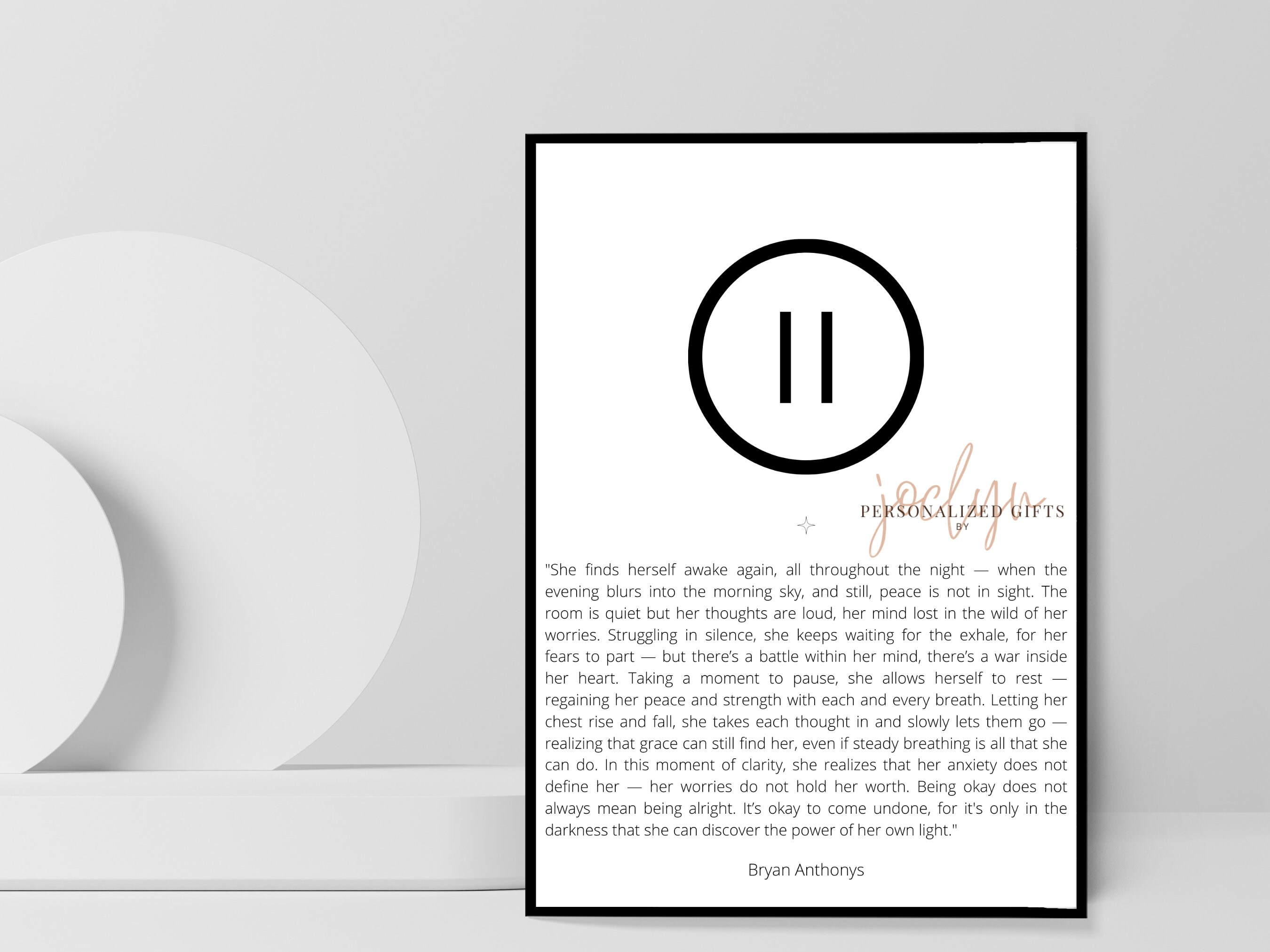 Pause, Positive Reminder Prints, Encouragement Quote Print ...