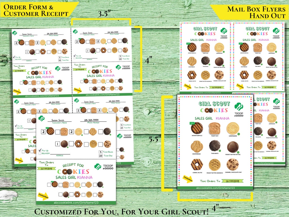 2022 ABC Girl Scout Cookie Order Form Printable, Personalized Cookie ...