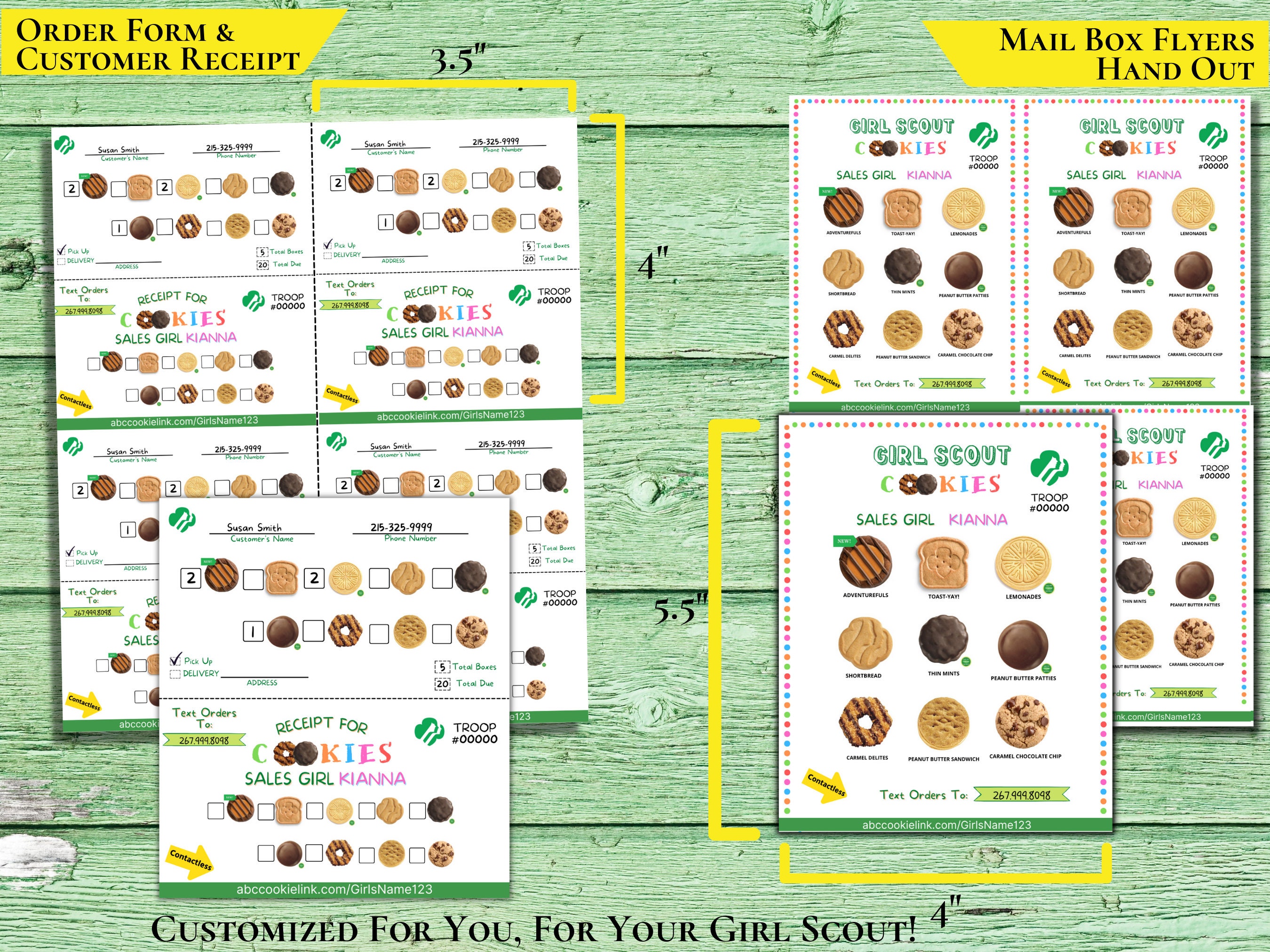 2022 ABC Girl Scout Cookie Order Form Printable, Personalized Cookie ...