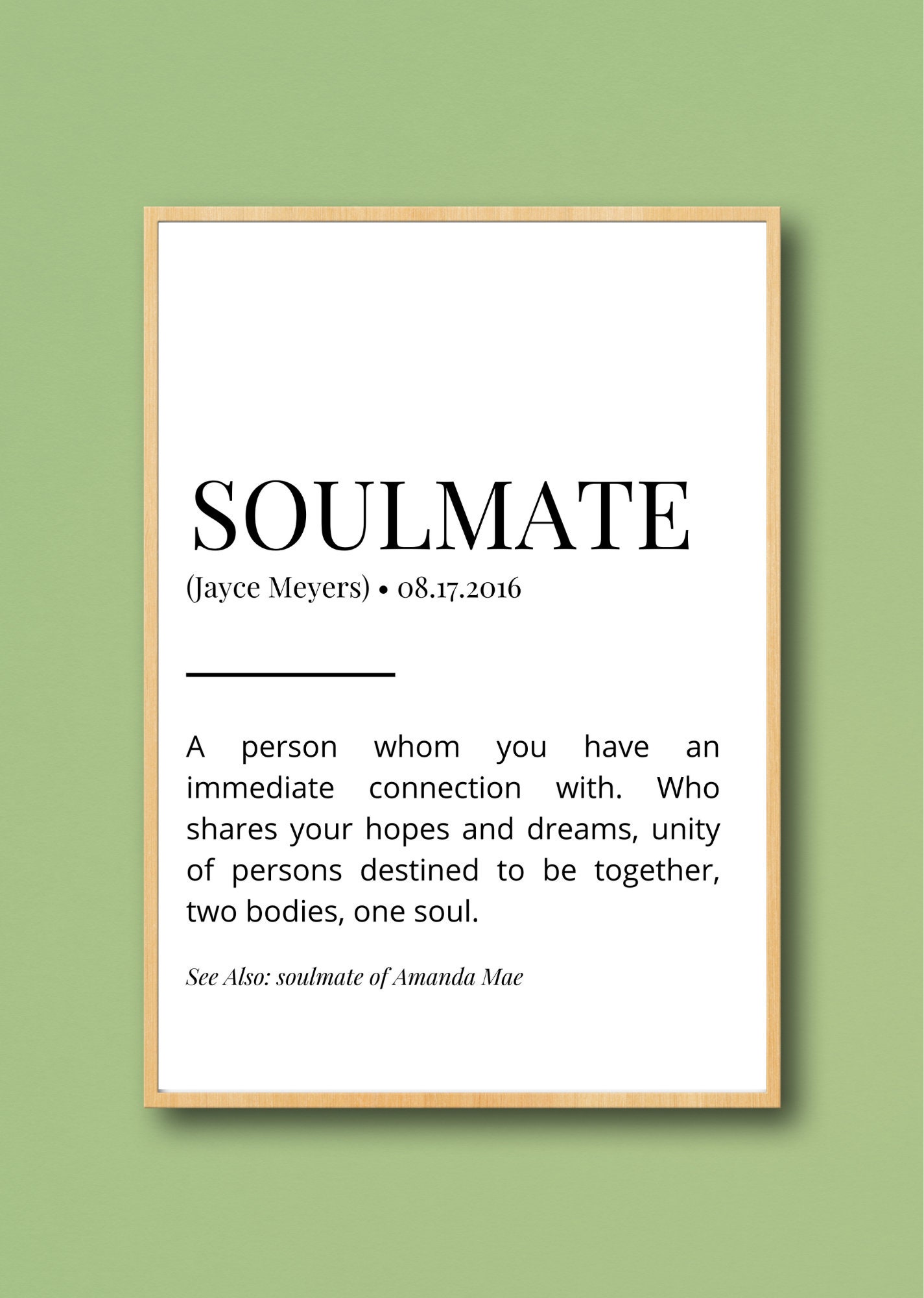 Soulmate Definition Poster Soulmate Geschenk Partner - Etsy.de