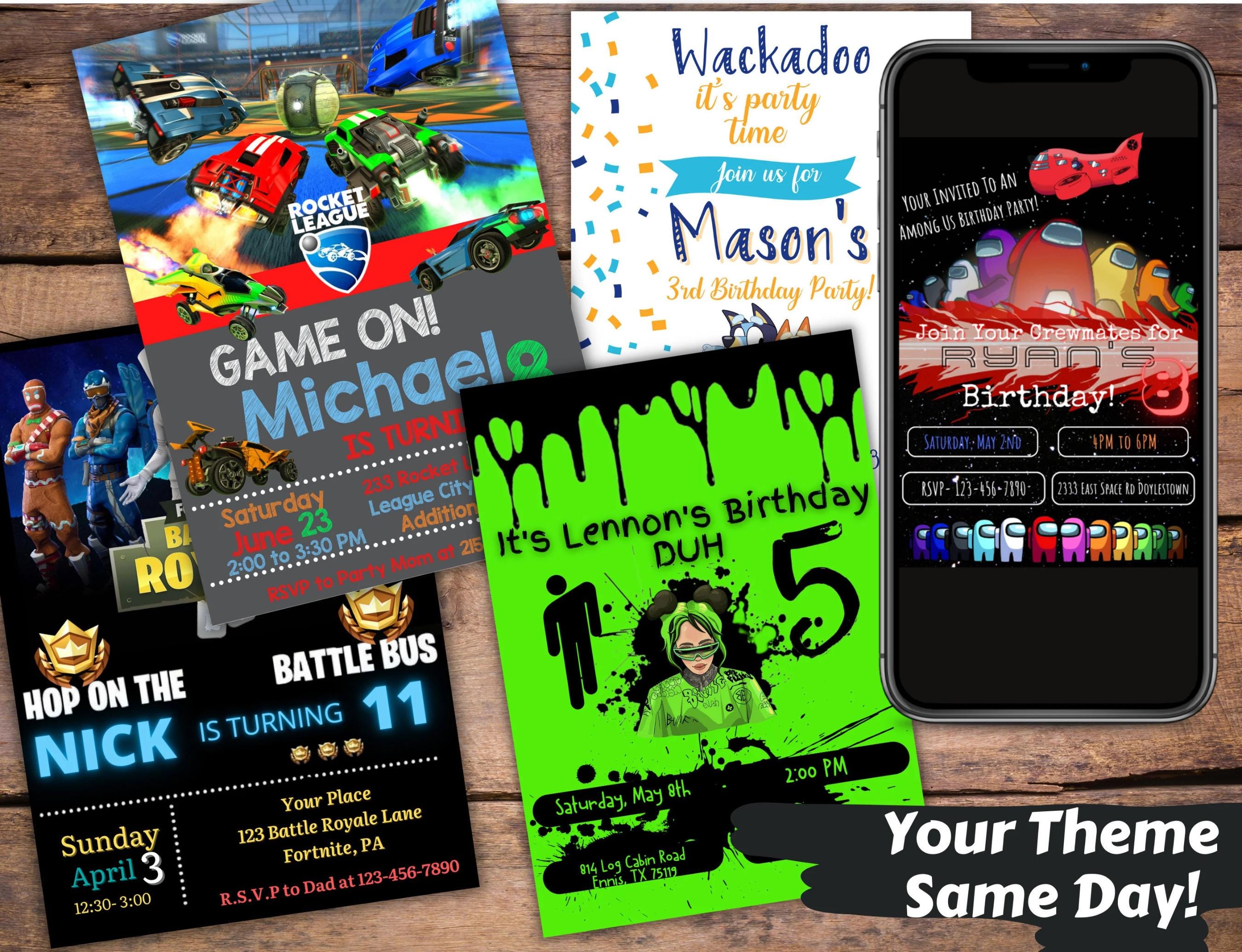 Custom Digital Invitation - Any Theme - Birthday, Party, Event ...