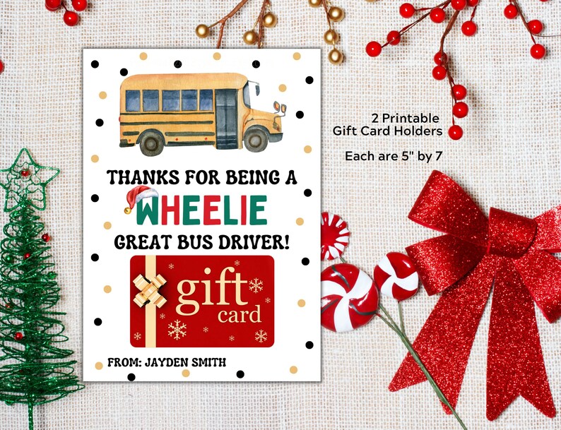 Bus Driver Christmas Gift, Bus Driver Appreciation Gifts PRINTABLE ...