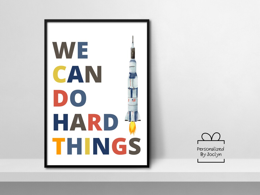 We Can Do Hard Things, We Can Do It Poster, Boho Classroom, Kids Space ...