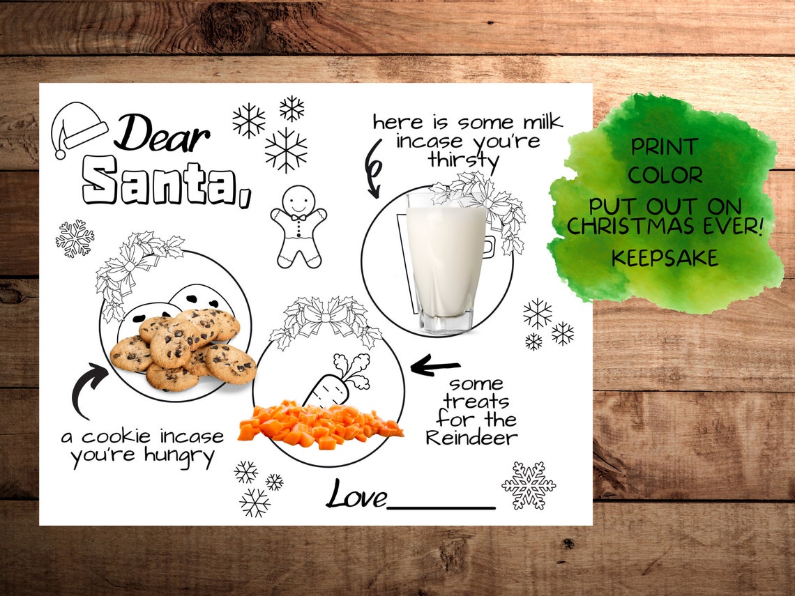 Printable Santa Cookie Plate Cookies for Santa Mat Santa - Etsy