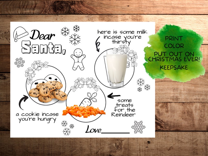 Printable Santa Cookie Plate Cookies for Santa Mat Santa - Etsy