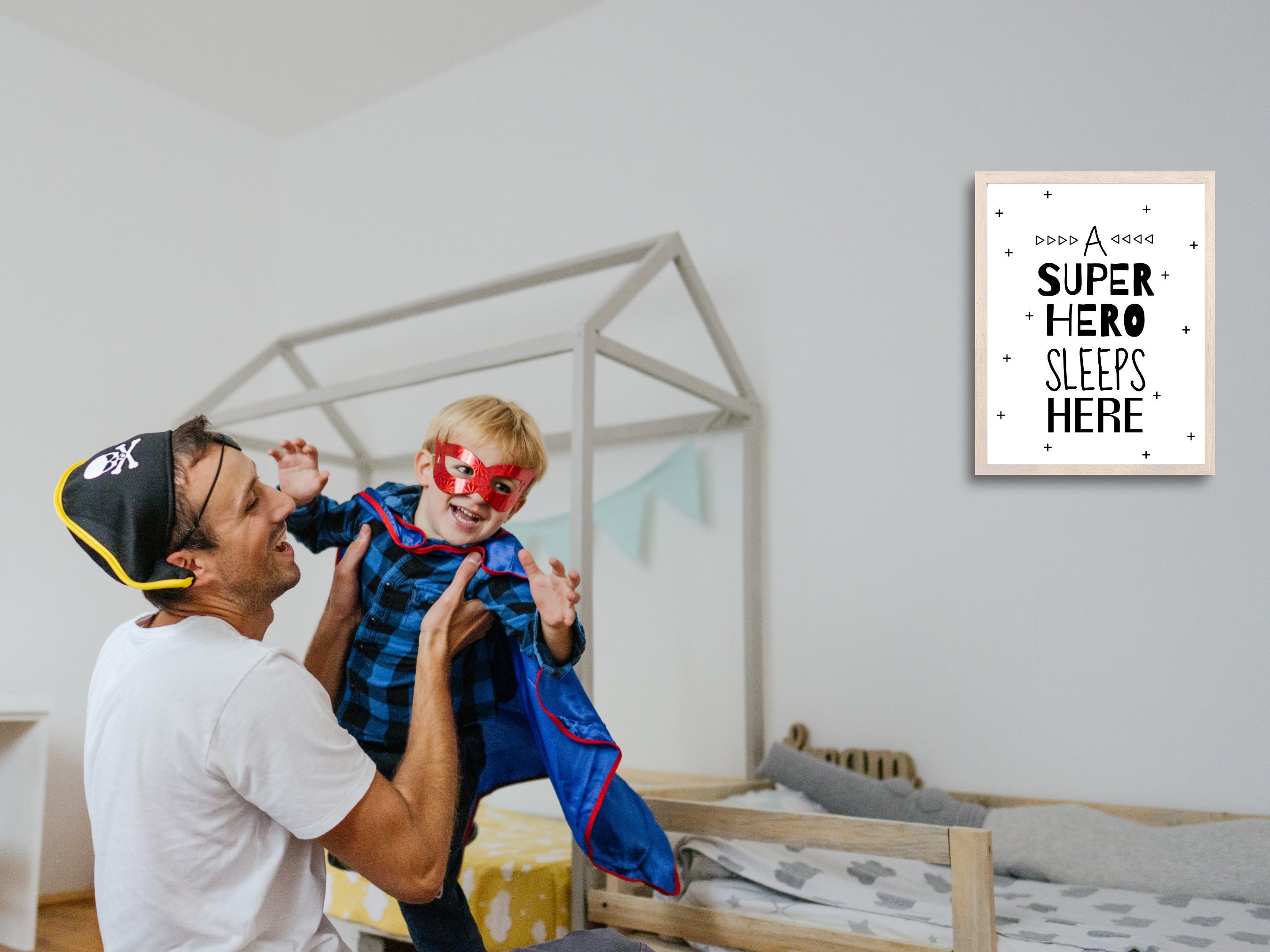 A Superhero Sleeps Here Print - Hero Kid's Room Wall PRINTABLE Quote ...