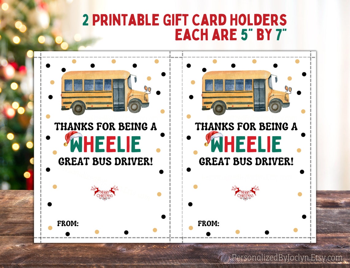Bus Driver Christmas Gift, Bus Driver Appreciation Gifts PRINTABLE ...