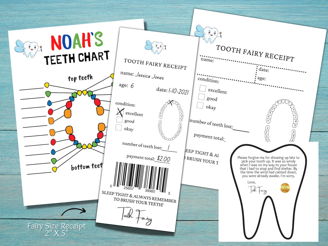 Tooth Fairy Printable, Tooth Tracker, Tooth Fairy Forgot, First Lost ...