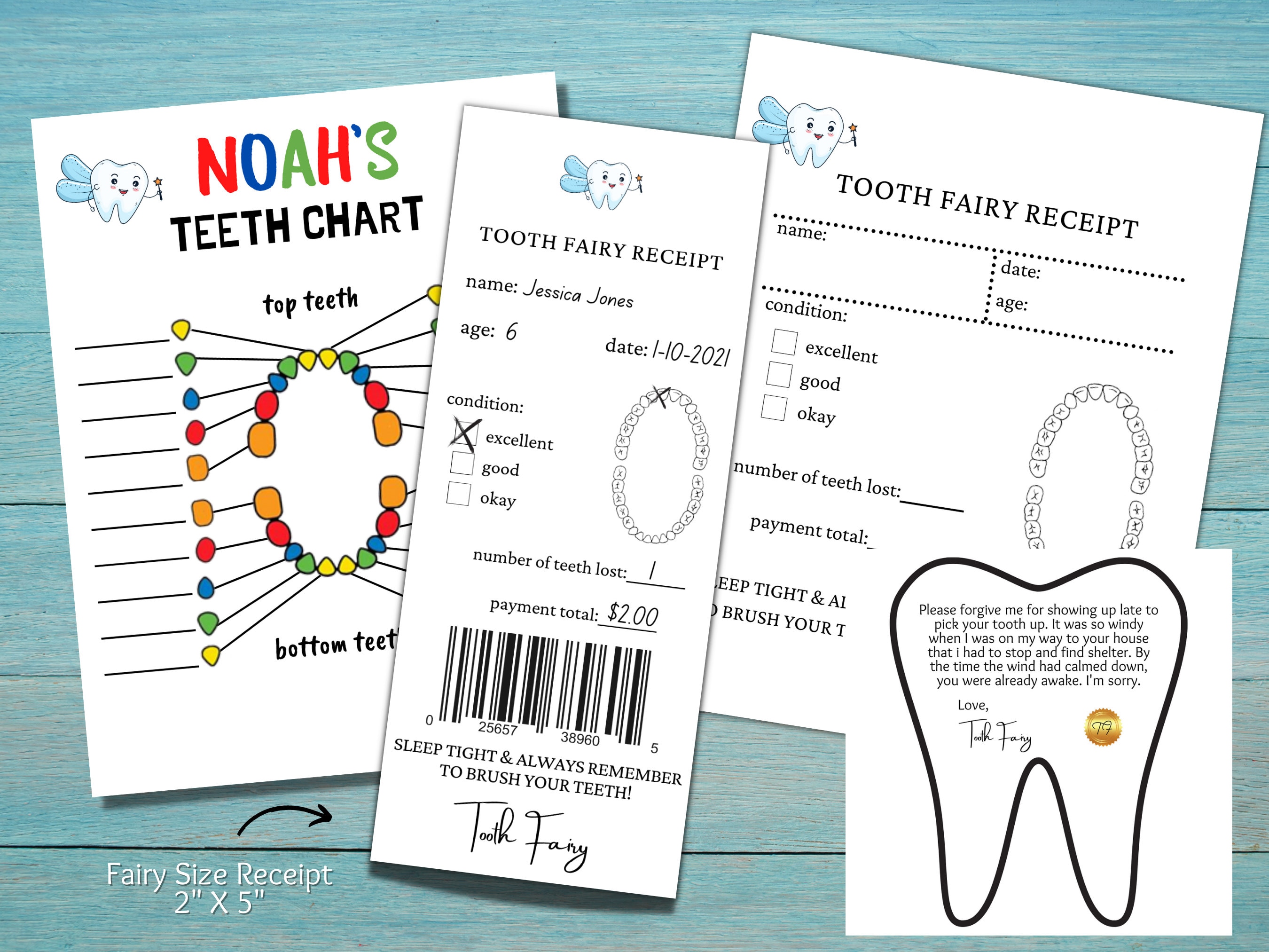 Tooth Fairy Printable, Tooth Tracker, Tooth Fairy Forgot, First Lost ...