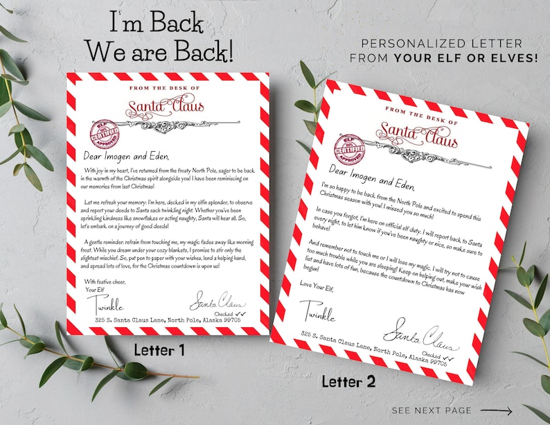 I'm Back Elf Arrival Letter, Elves We Are Back: Editable & Printable We ...