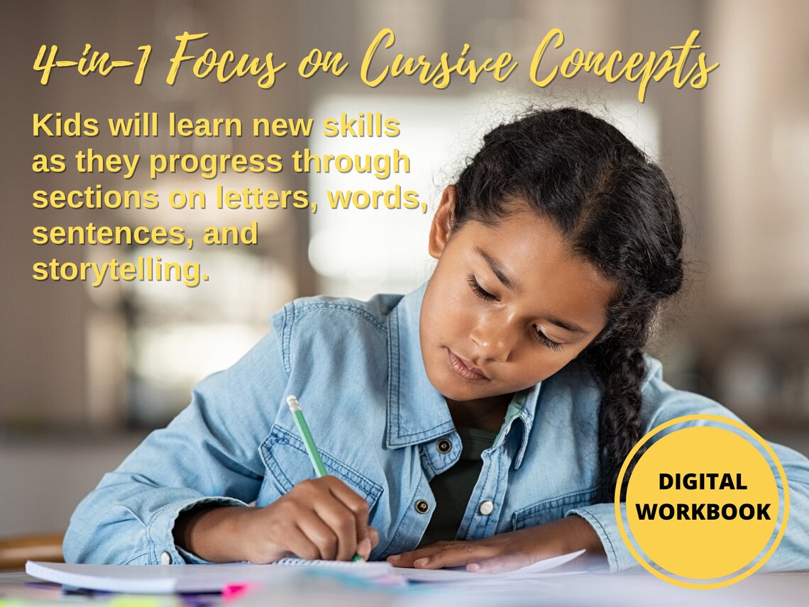 100 Page Cursive Handwriting Workbook, Printable Uppercase/lowercase ...