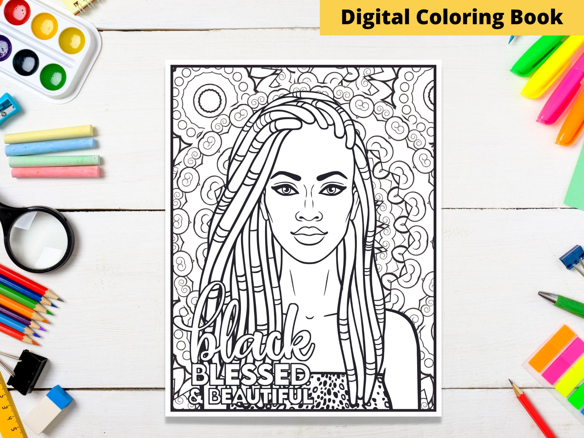 30 Page Coloring Book for Black Women and Girls | Black and Brown Girls ...