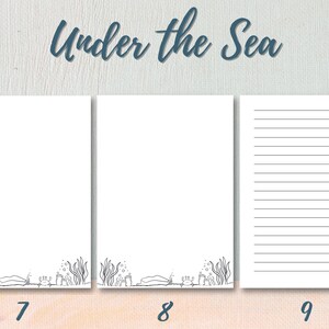KDP Printable Ocean Themed Stationery Set for Kids, Under the Sea ...
