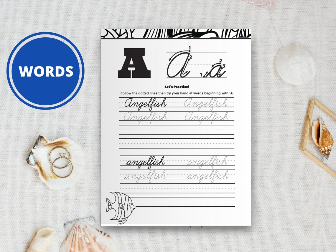 100 Page Cursive Handwriting Workbook Printable | Etsy