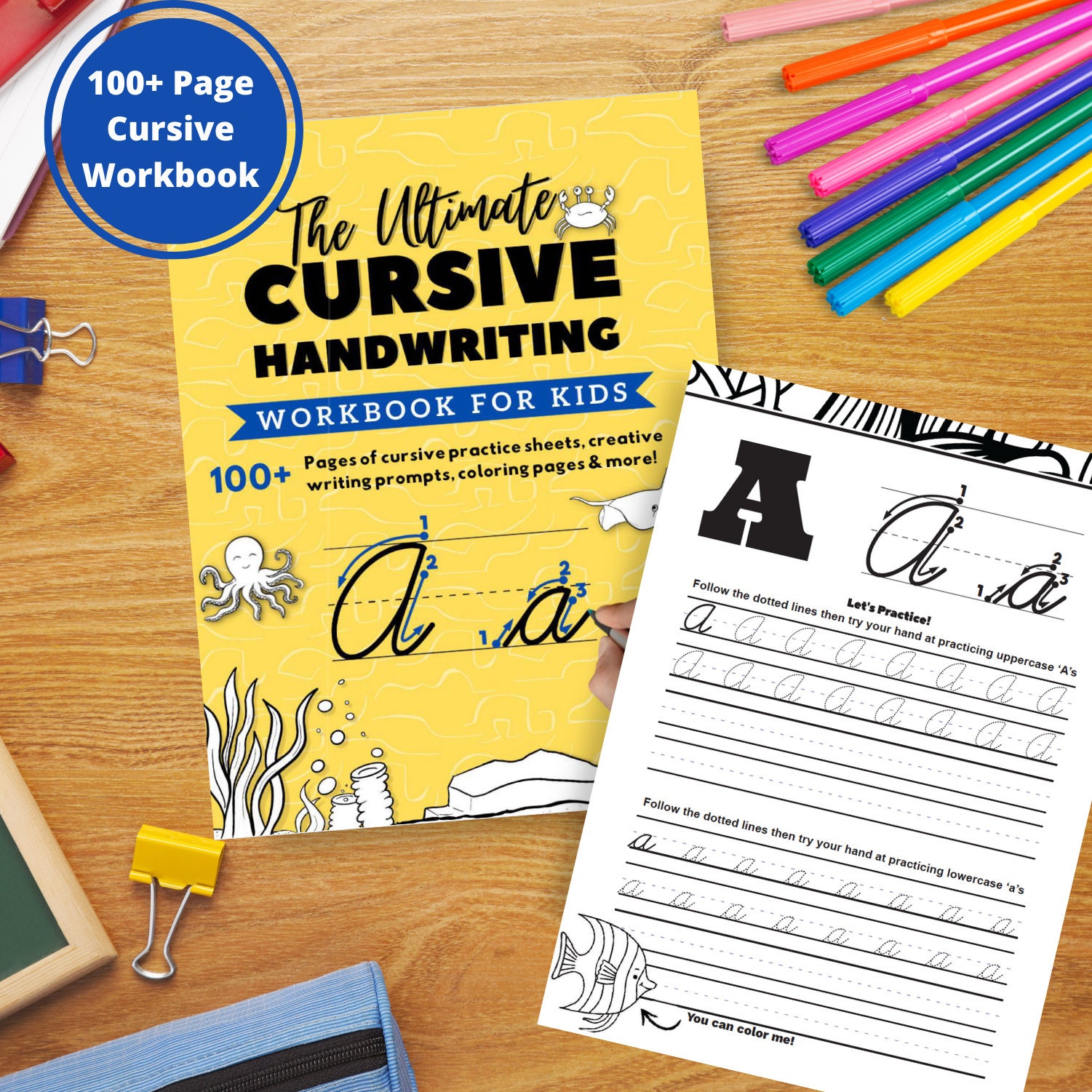 100+ Page Cursive Handwriting Workbook, Printable Uppercase/lowercase ...