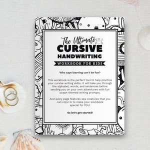 100 Page Cursive Handwriting Workbook Printable | Etsy