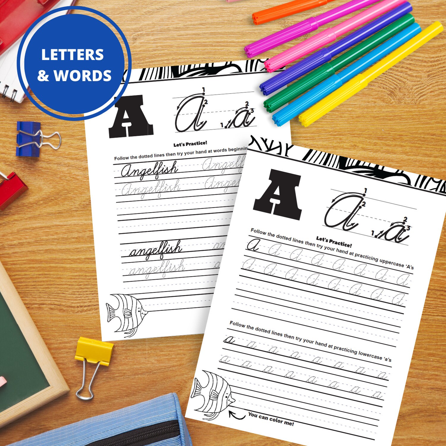 100 Page Cursive Handwriting Workbook, Printable Uppercase/lowercase ...