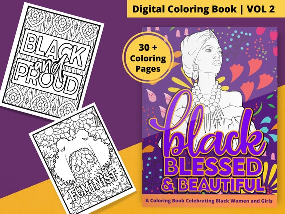 30 Page Coloring Book for Black Women and Girls Black and - Etsy