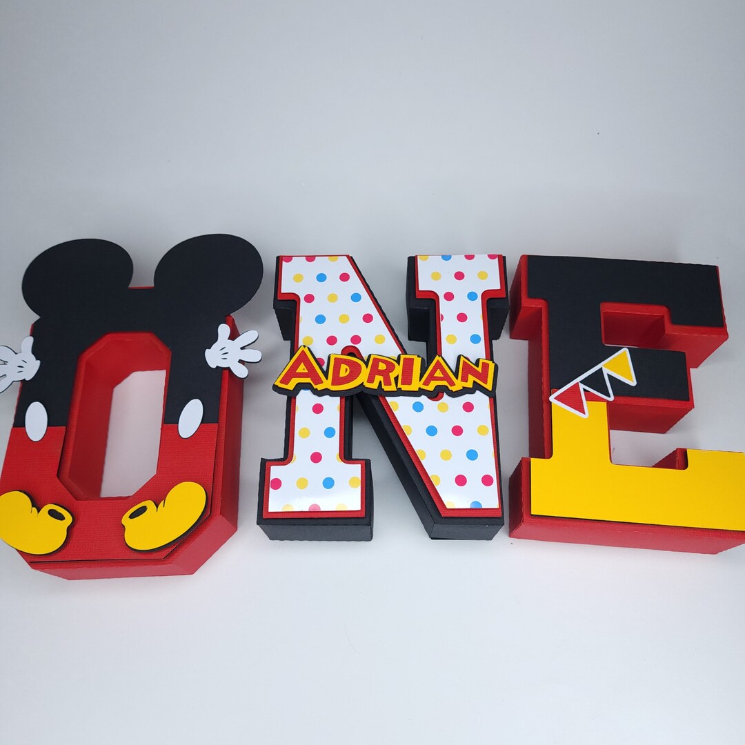 Mickey Mouse 3D Letters, Mickey Mouse Party Decorations, Mickey Mouse ...