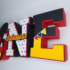 Mickey Mouse 3D Letters, Mickey Mouse Party Decorations, Mickey Mouse ...
